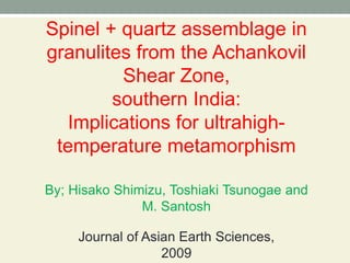 Ultra high temperature metamorphism | PPTX