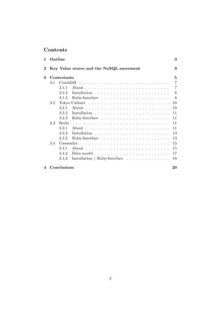 Key-Value Stores: a practical overview | PDF