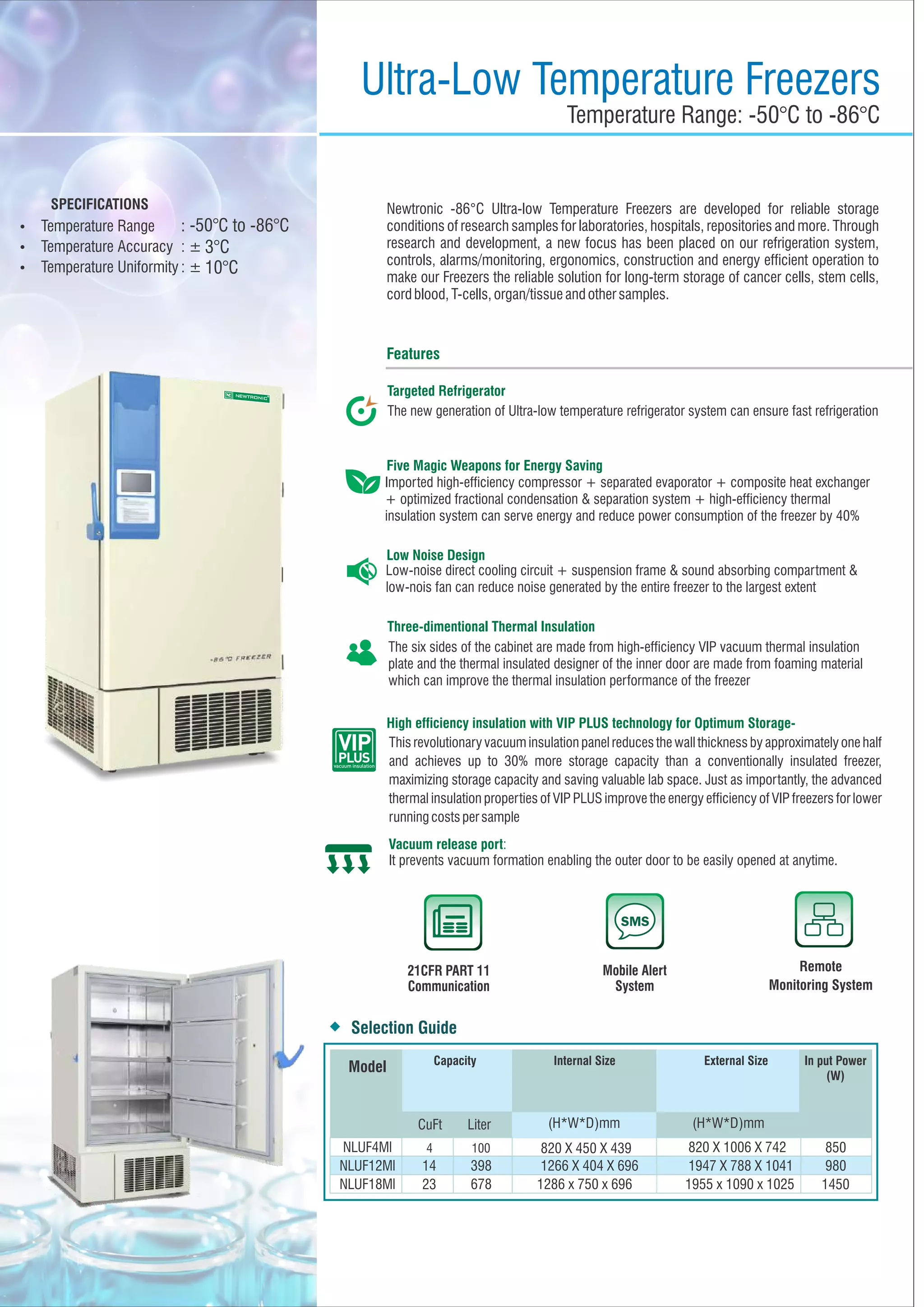 Ultra Low Temperature Freezers manufacturers | PDF
