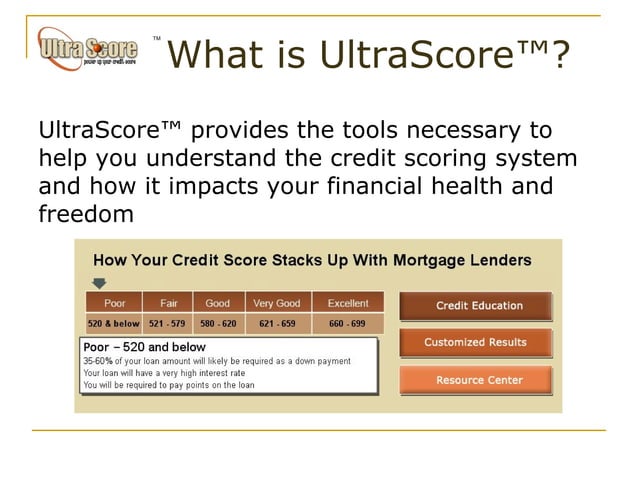 Ultra Score Presentation | ODP | Home Financing | Personal Debt