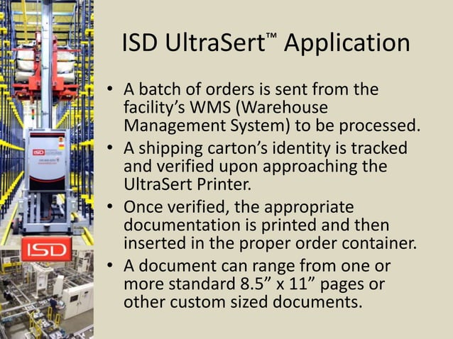 UltraSert Automatic Document Printer & Inserter by ISD | PPTX