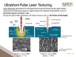 Ultrashort pulsed-laser textured tunnel and pipe outer surfaces | PDF | Physics | Science