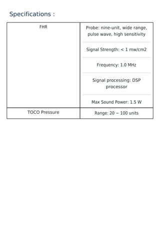 Ultrasonic Fetal Monitor UFM-1000A-Medzer | PDF