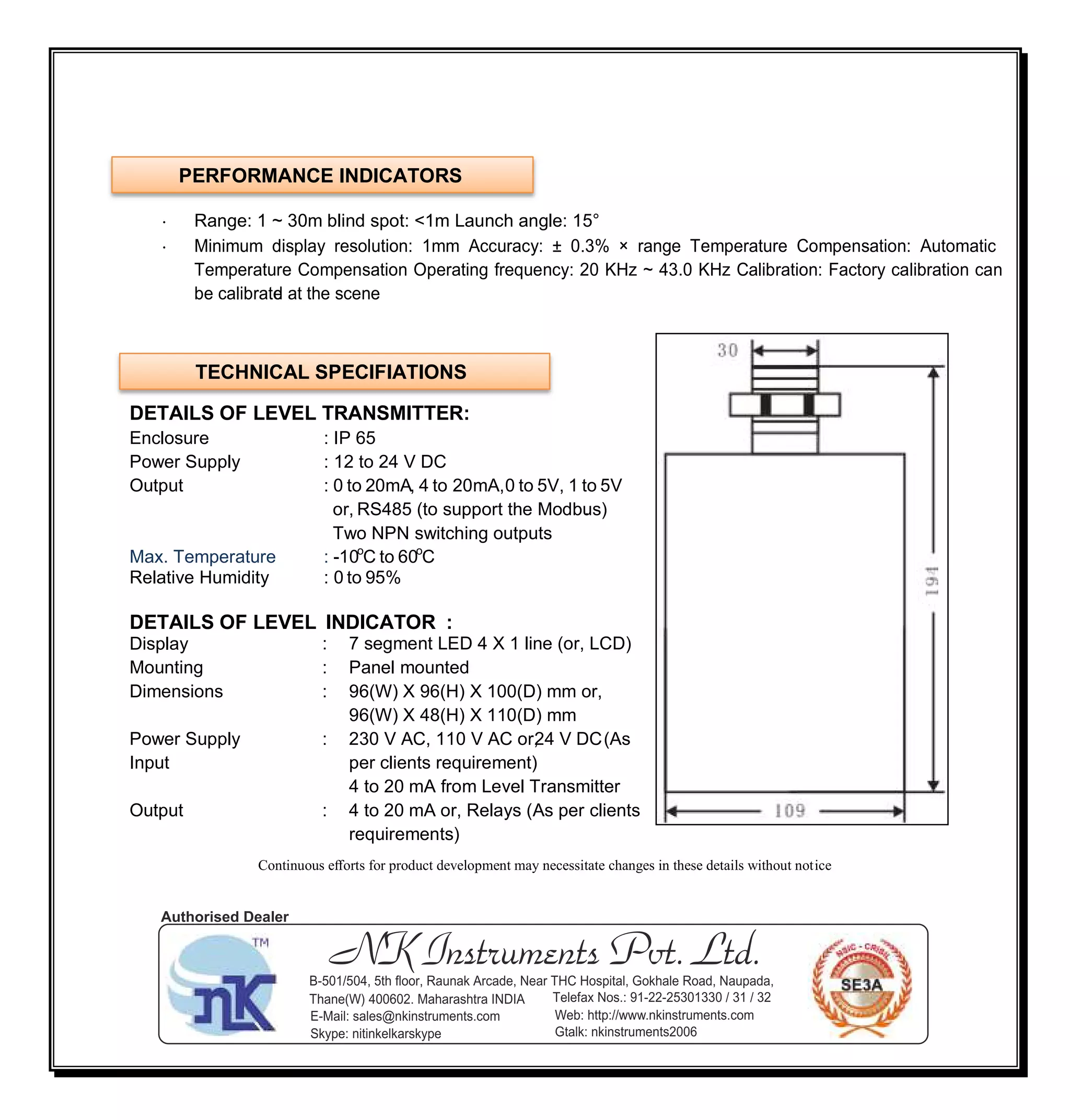 Ultrasonic Level Indicators with TC connection | PDF | Technology ...