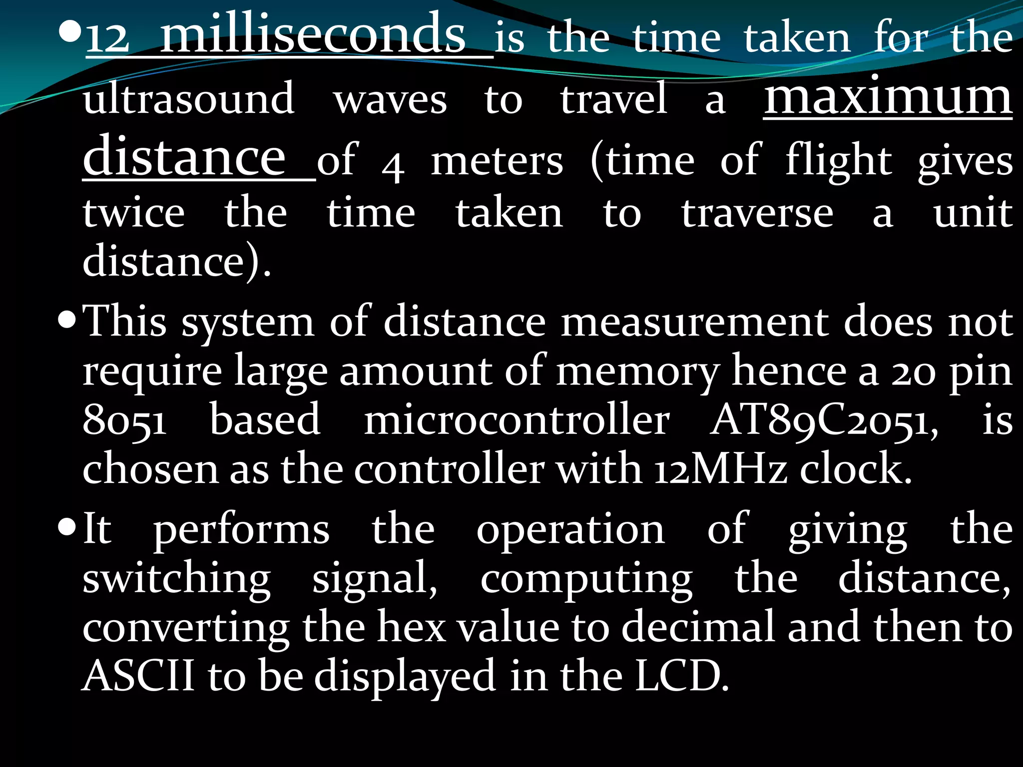 Ultrasonic based distance measurement system | PDF