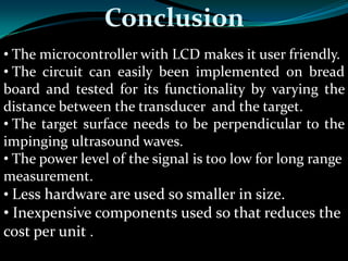 Ultrasonic based distance measurement system | PDF