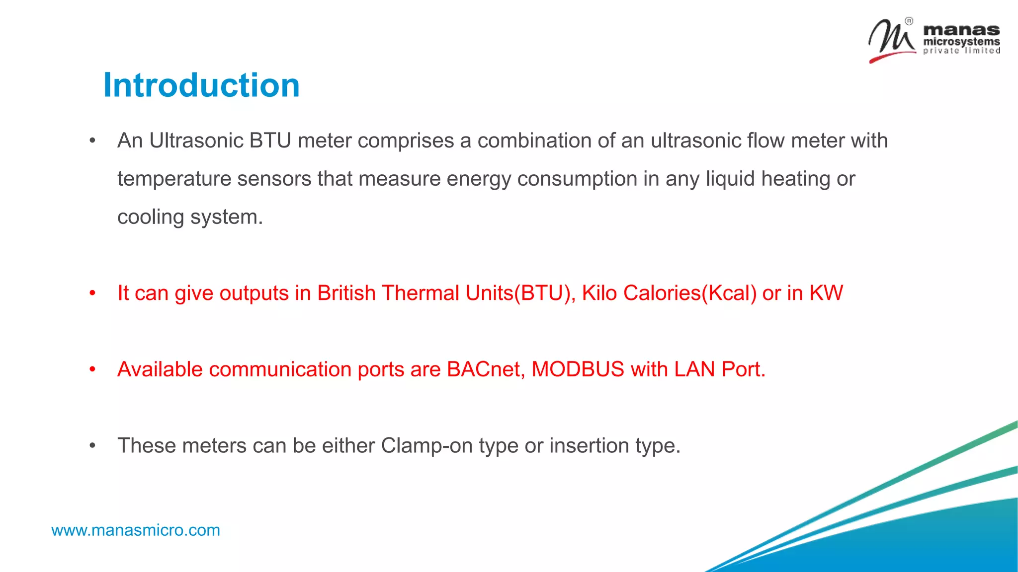 Ultrasonic BTU Meter | PPTX