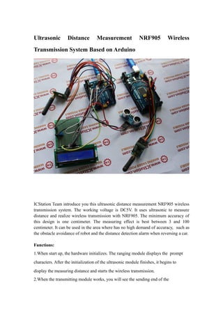 Ultrasonic Distance Measurement NRF905 Wireless Transmission System ...