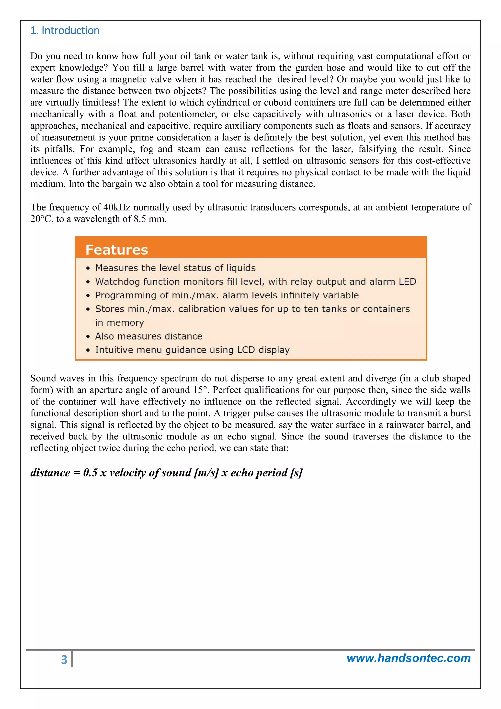 Ultrasonic level meter | PDF
