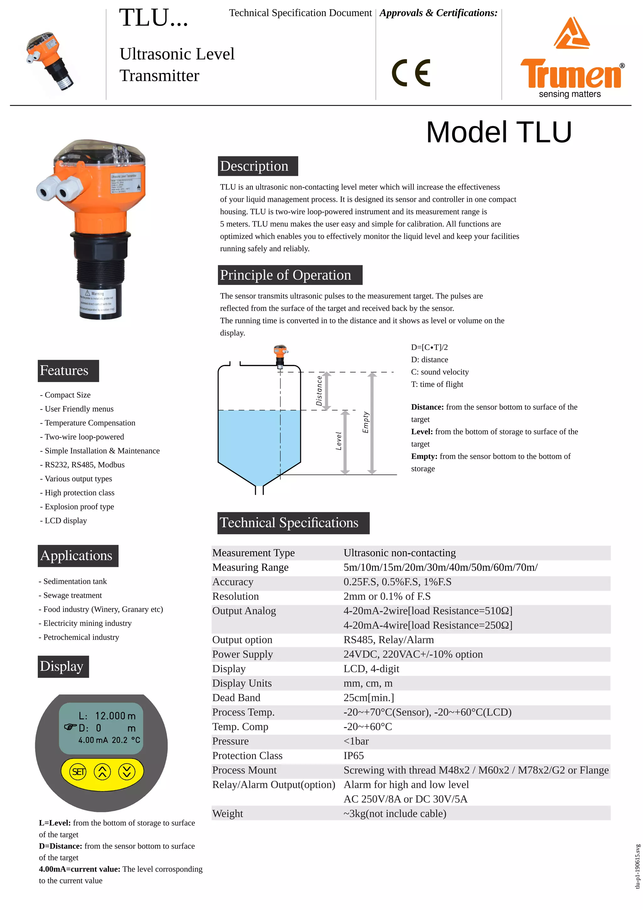 Ultrasonic Level Transmitter | PDF