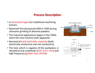 Ultrasonic machining.pptx Ultrasonic machining ppt | PPTX