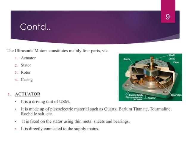 Ultrasonic motor | PPTX | Physics | Science