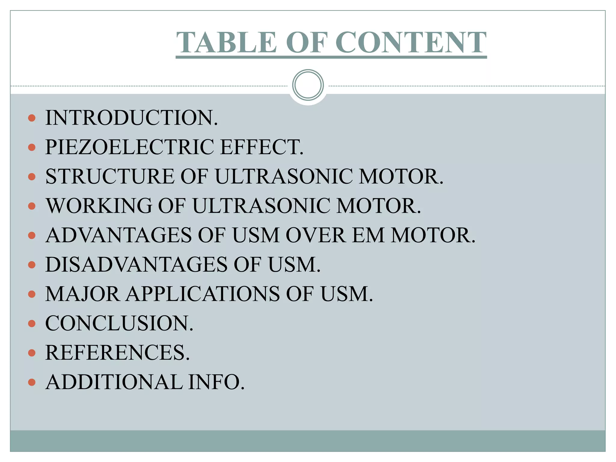 Ultrasonic motor | PPTX
