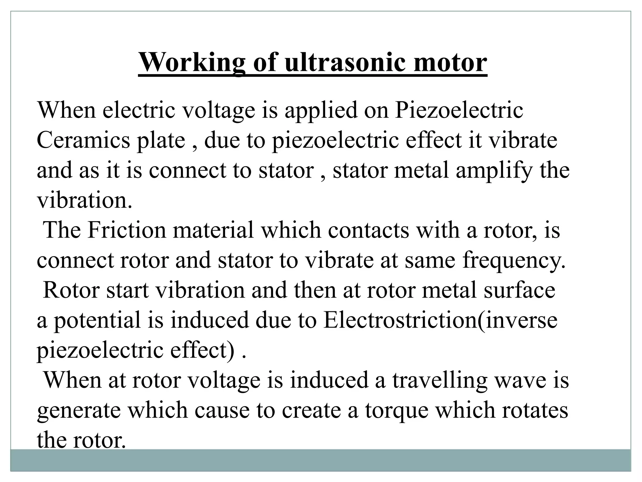 Ultrasonic motor | PPTX