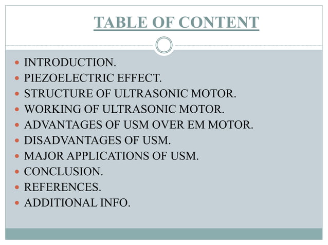 Ultrasonic motor | PPT