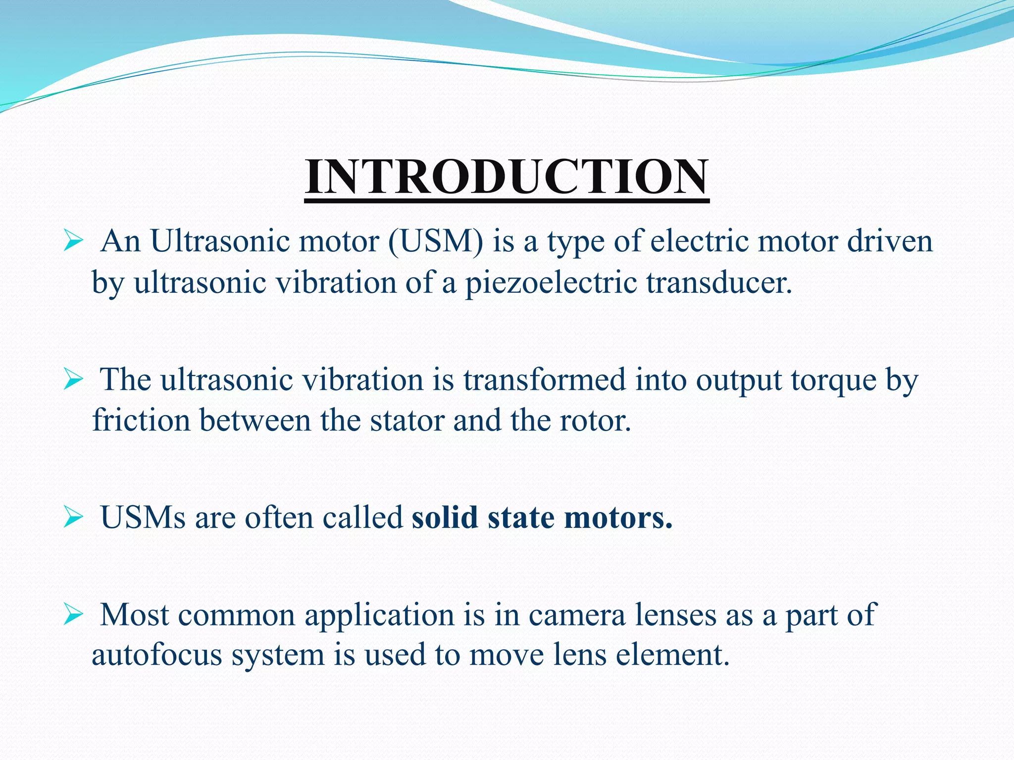 Ultrasonic motor | PPTX