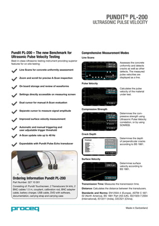 Ultrasonic pulse echo - pundit PL-200 PE | PDF