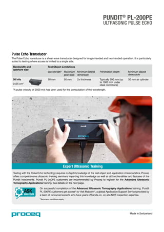 Ultrasonic pulse echo - pundit PL-200 PE | PDF