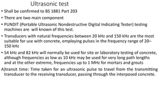 Ultrasonic pulse velocity test | PPTX