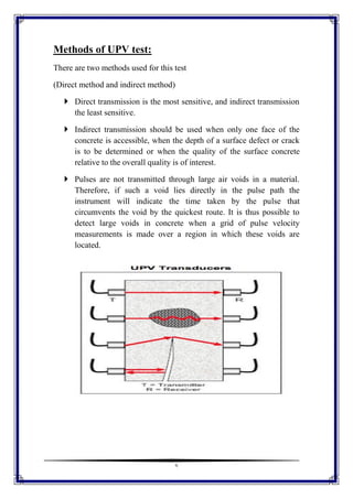 Ultra sonic pulse velocity test for concrete as nondestructive test ...
