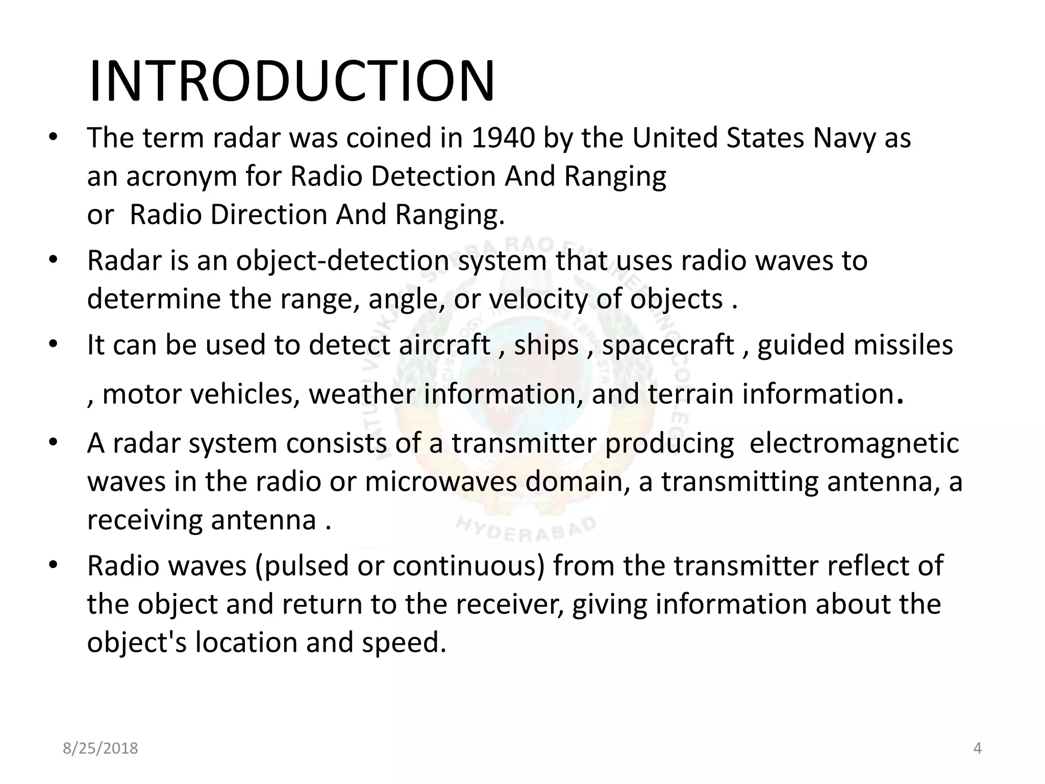 Ultrasonic radar mini project | PPTX
