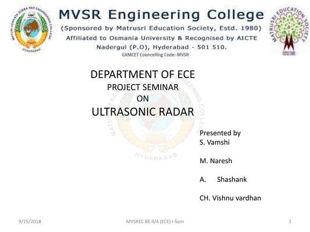 Ultrasonic radar mini project | PPTX | Computer Peripherals | Computing