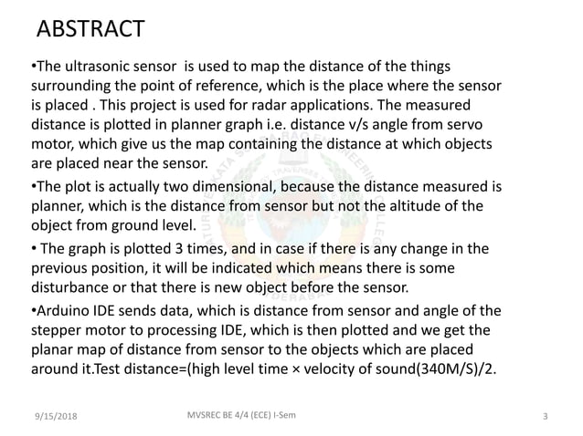 Ultrasonic radar mini project | PPTX | Computer Peripherals | Computing