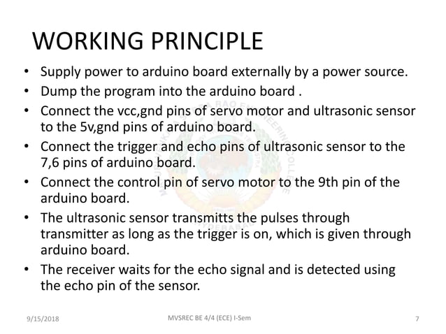 Ultrasonic radar mini project | PPTX | Computer Peripherals | Computing