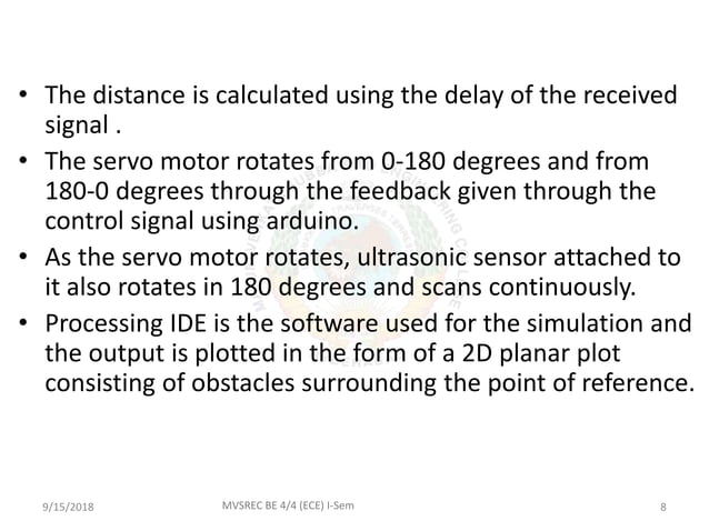 Ultrasonic radar mini project | PPTX | Computer Peripherals | Computing