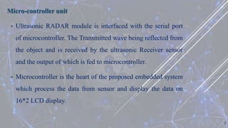 Ultrasonic radar using 8051 | PPTX