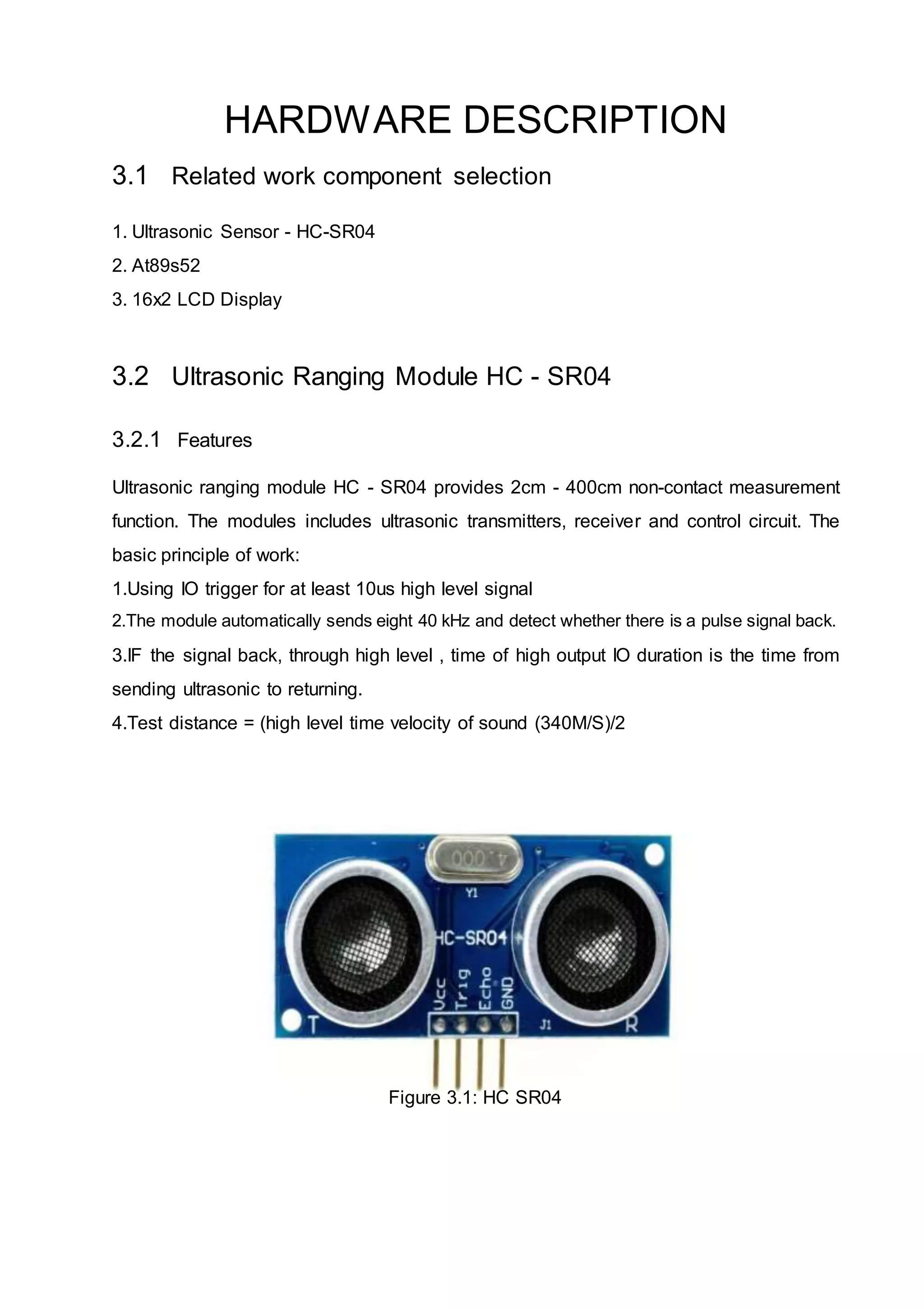 ULTRASONIC SENSOR DISTANCE CALCULATE | DOC
