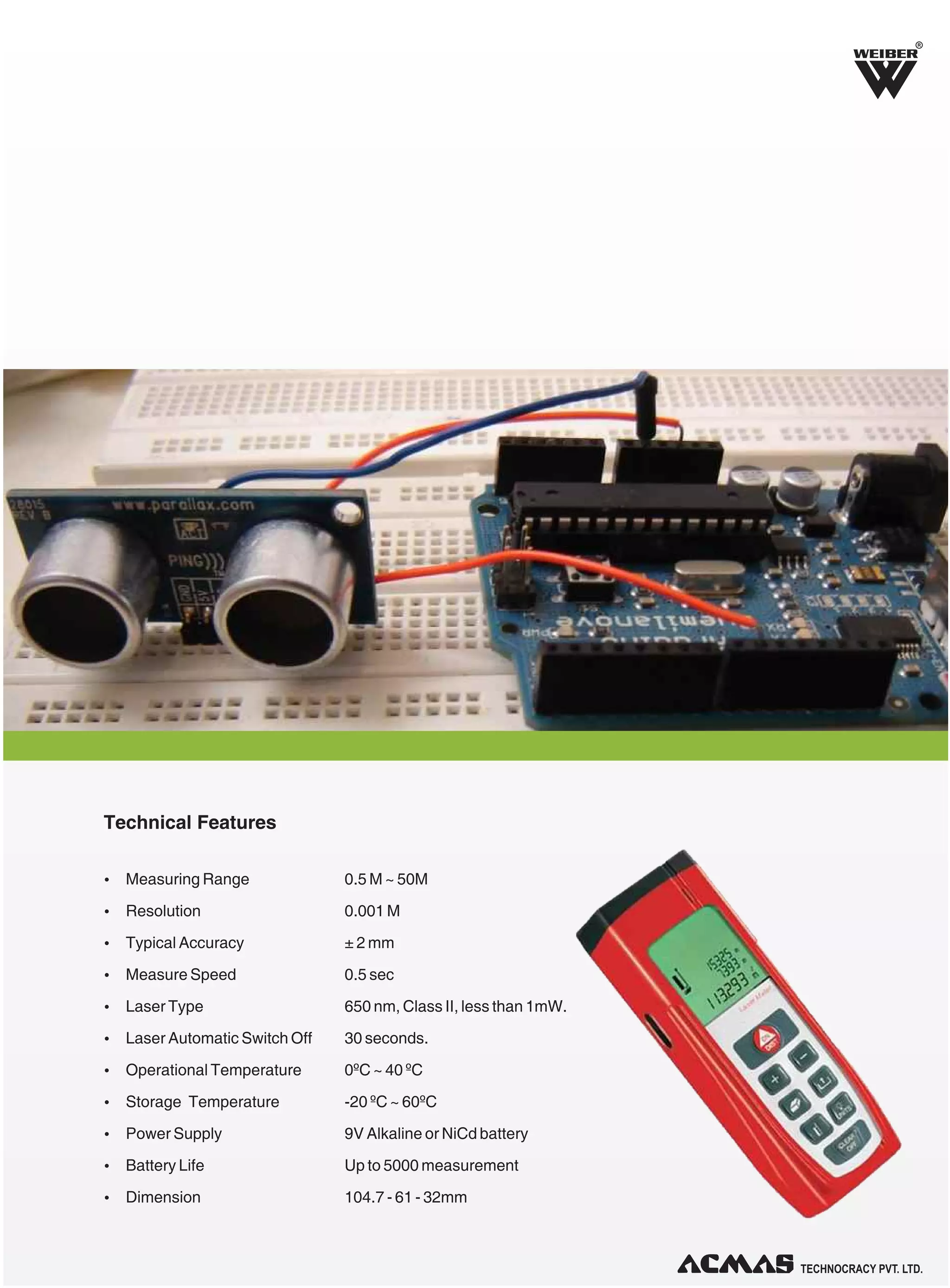 Ultrasonic Range Finder by ACMAS Technologies Pvt Ltd. | PDF