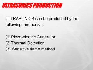 Ultrasonics | PPTX
