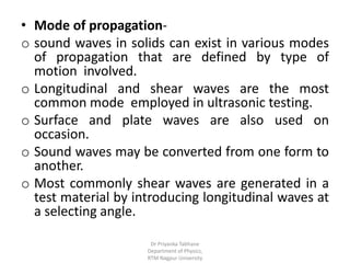 Fundamentals of Ultrasonic waves and applications | PPTX