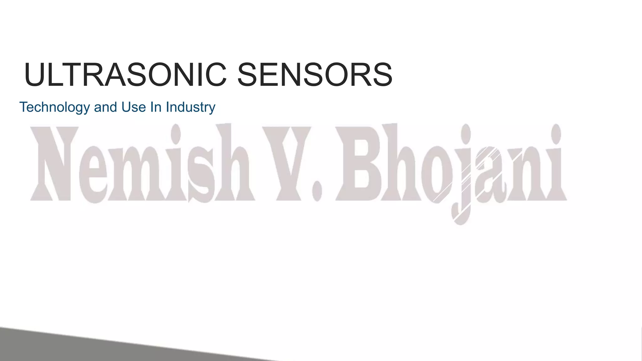 Ultrasonic sensor new | PPTX