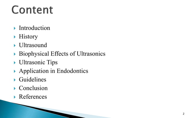 Ultrasonics in endodontics | PPTX | Oral care | Personal Care