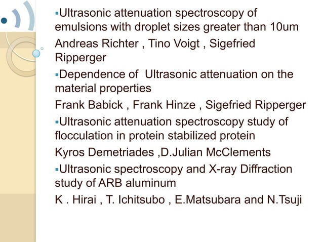 Ultrasonic spectroscopy | PPT