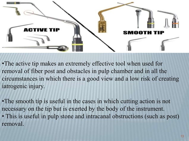 Ultrasonics endodontic tips | PPTX | Dental Health | Diseases and ...