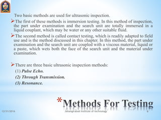 Ultrasonic testing | PPTX