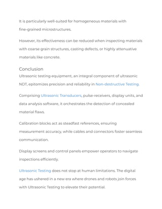 Ultrasonic Testing Equipments: A Complete Guide | PDF