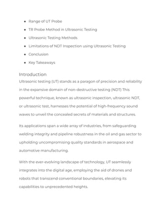 Ultrasonic Testing Equipments: A Complete Guide | PDF