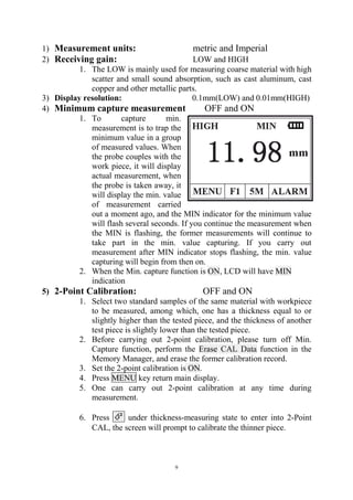 Ultrasonic Thickness Gauge Instruction Manual | PDF