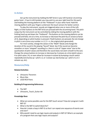 Ultrasonic touch guitar nxt | PDF | Digital Audio | Computer Software ...