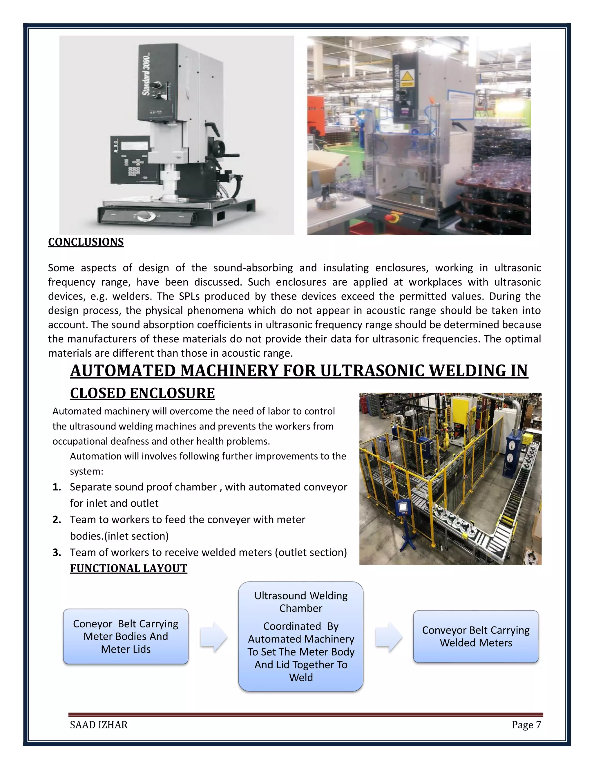 Ultrasonic welding machine report BY saad izhar | PDF