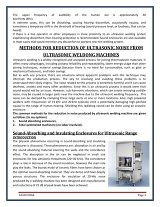 Ultrasonic welding machine report BY saad izhar | PDF | Ear, Nose and ...