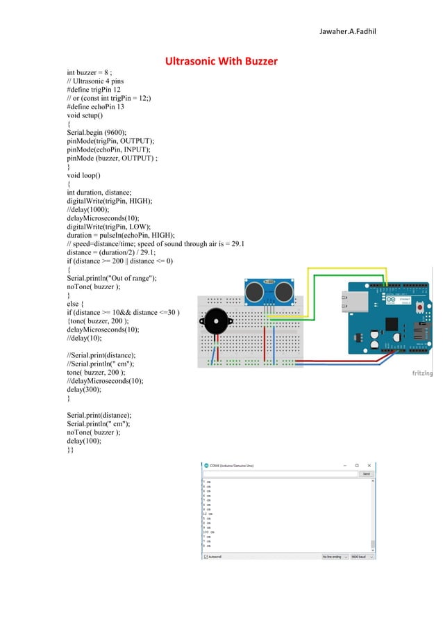 Ultrasonic with buzzer | PDF
