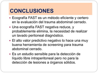 Ultrasonido FAST en Trauma | PPTX