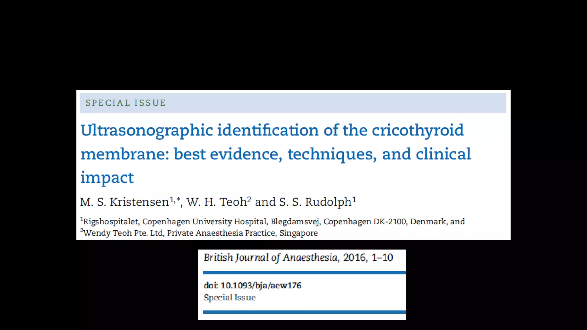 Ultrasonographic identification of the cricothyroid membrane and ...