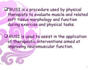 Rehabilitative Ultrasound Imaging: A musculoskeletal Perspective | PPT