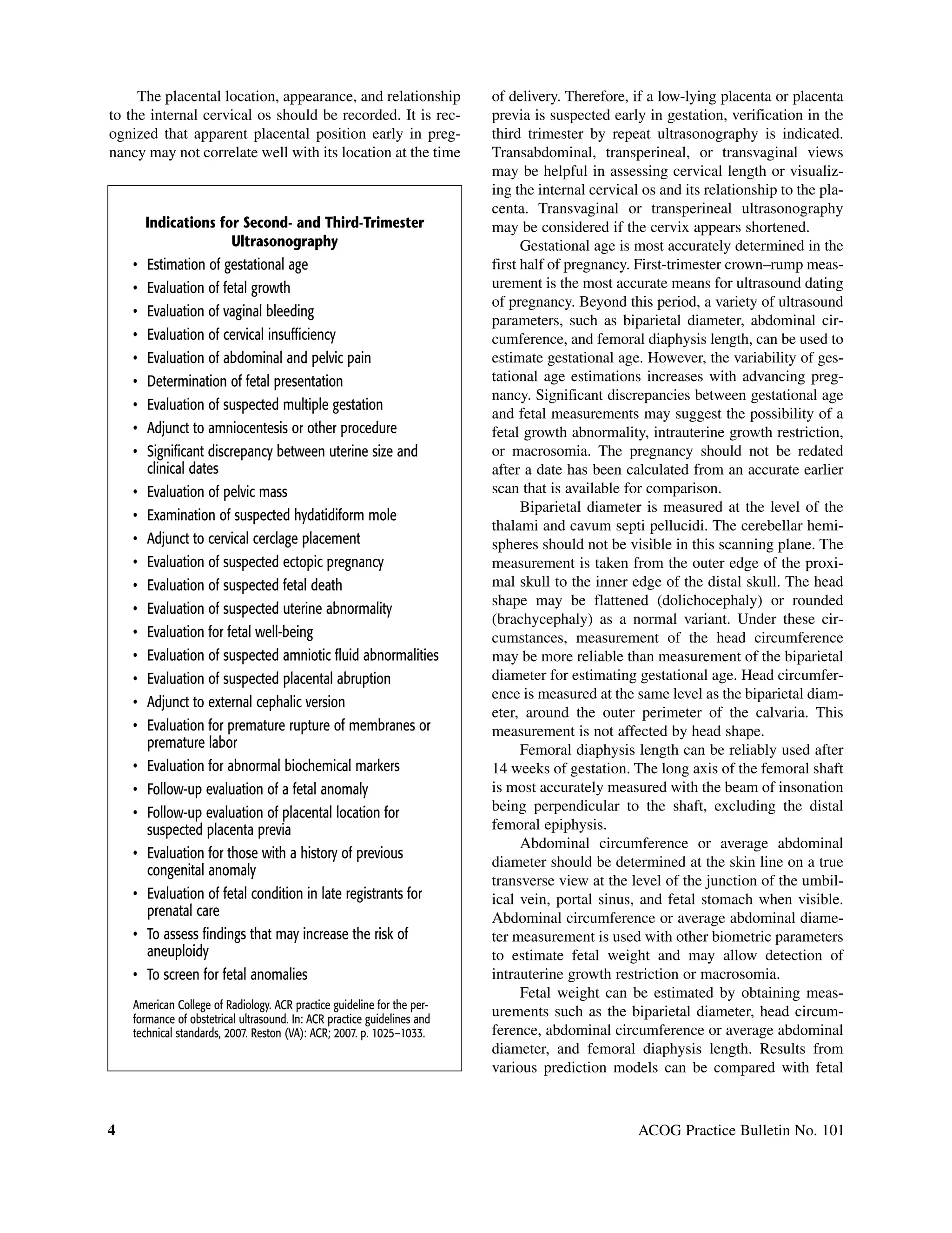 Ultrasonography in pregnancy, acoh 2011. | PDF